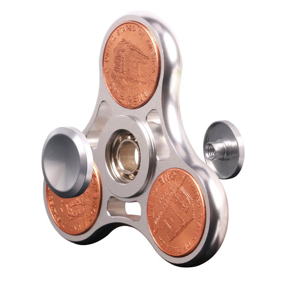 Hot US Dollar Coins Cents Hand Spinner Triangle Metal Hollow Out Fidget ...