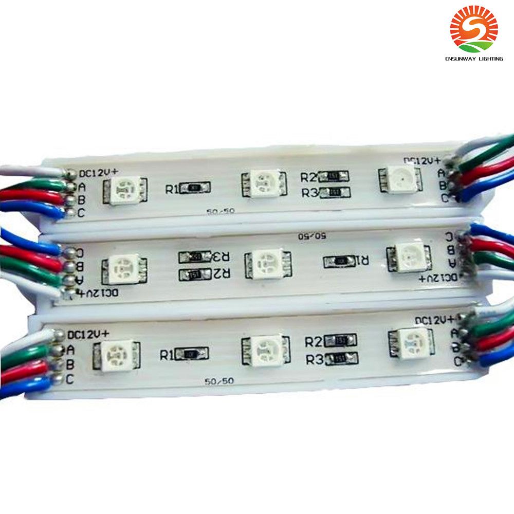 DIY 3 Leds SMD 5050 Led Modules Waterproof 12V RGB Led Pixel Modules Light WW PW CW R G B For ...