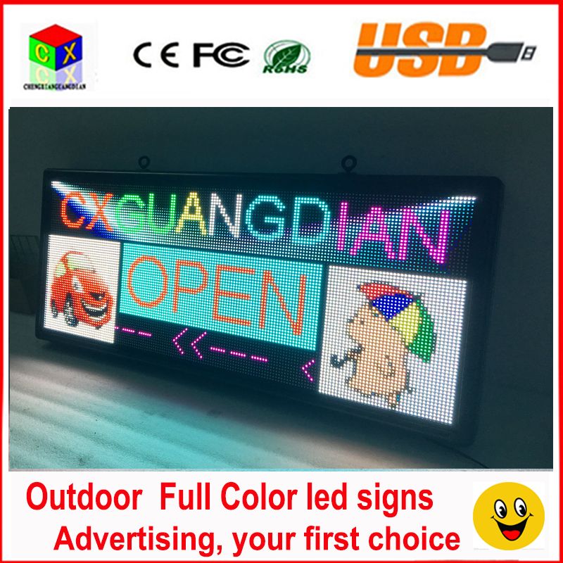 Outdoor P6 Full Color LED Sign 40''X18'' Support Scrolling Text LED ...