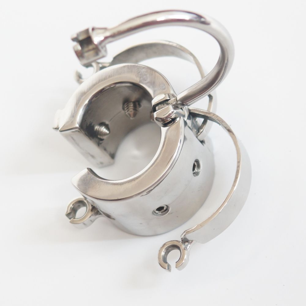 Scrotum Separation Fixture Stainless Steel Chastity Device Scrotum