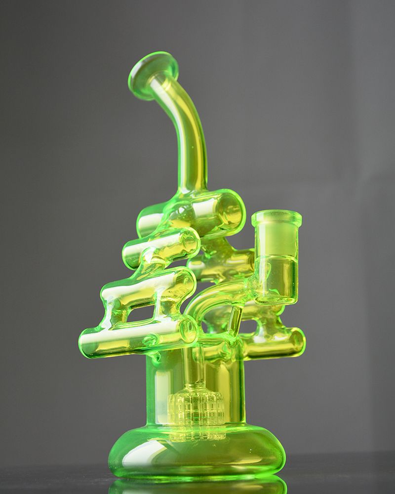 2019 New Style Fluorescent Green Glass Bongs With Birdcage Perc Glass ...