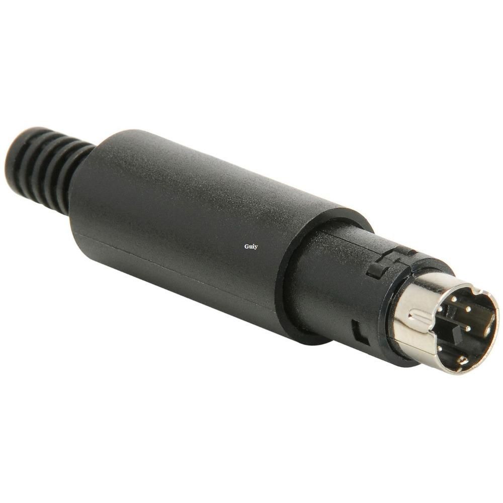 2020 \Mini 6 Pin DIN Male Solder Connector With Plastic Handle ...