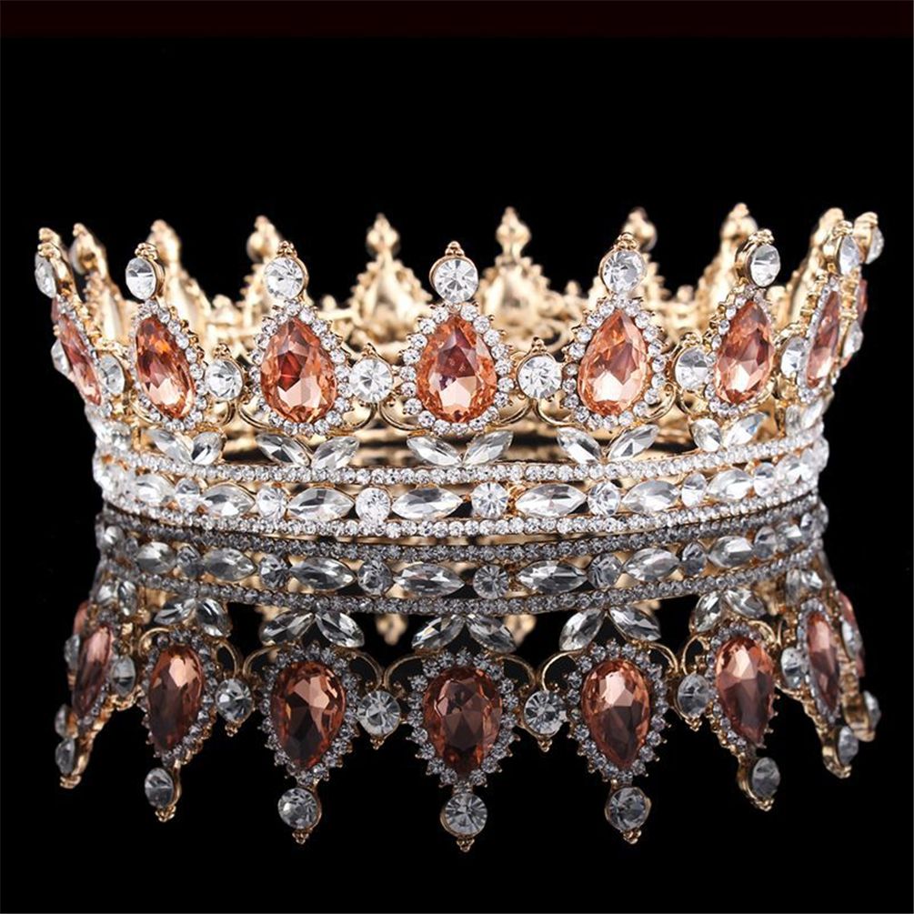 Bridal Champagne Pageant Crowns Elegant Western Crystals Shiny Cheap ...