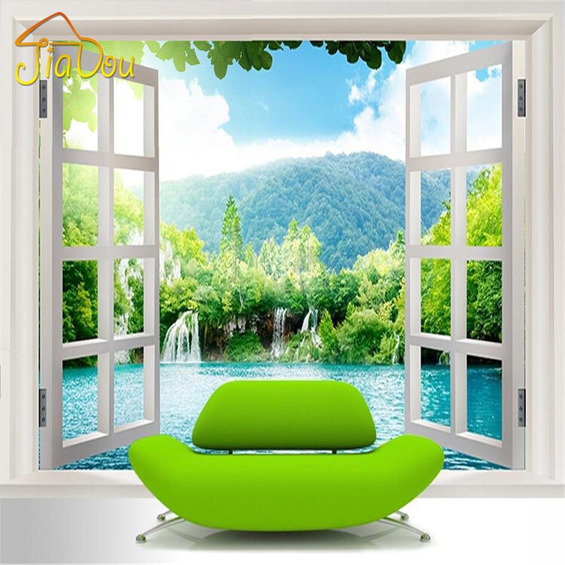 Window 3d Wall Murals Wallpaper Large custom mural wallpaper beautiful ...