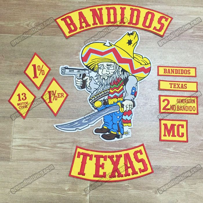 2017 Hot Sale Bandidos Texas Mc Patch Embroidered Iron On Full Back ...