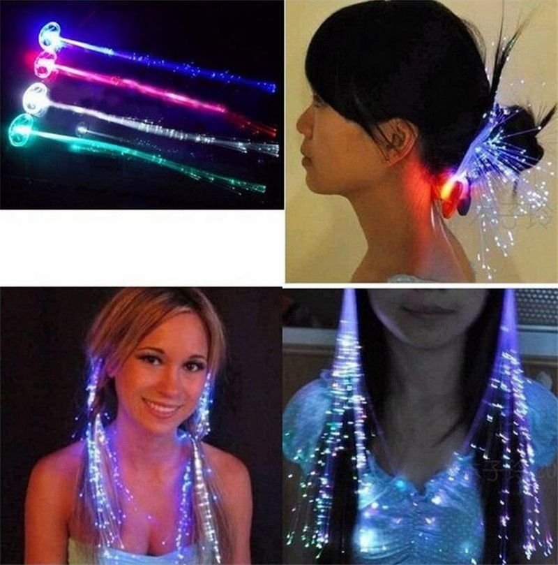 2018 Luminous Light Up Led Hair Extension Flash Braid Party Girl Hair ...