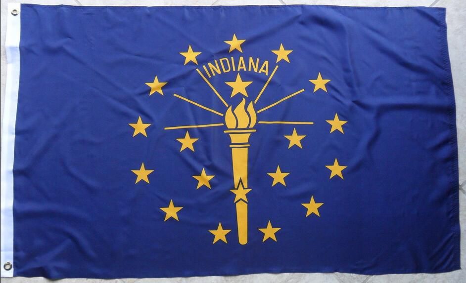 Indiana State Flag 90 X 150 Cm Polyester American US USA Banner Indiana ...