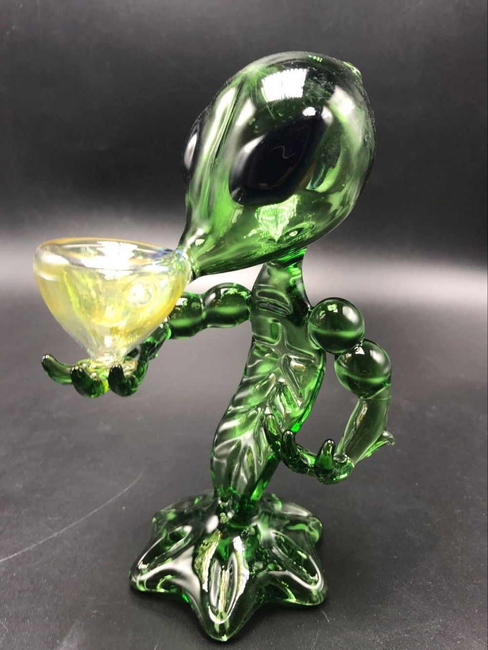 DHL Free 2017 Alien Glass Bong Green G Spot Smoking Pipes Honeystraw ...