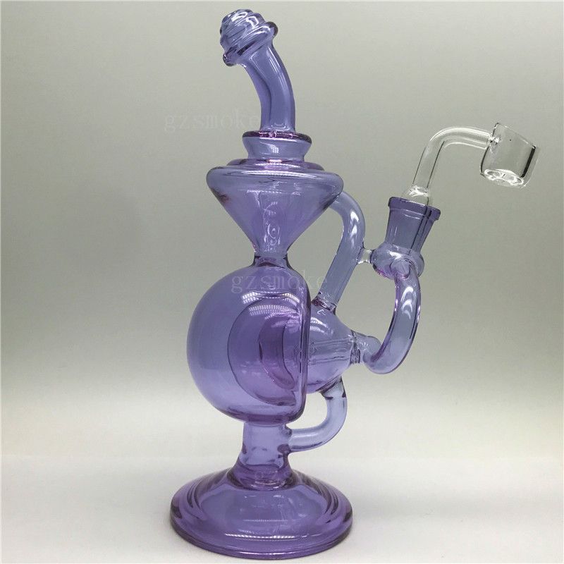 2017 Double Recycler Glass Bong Dab Rig With High Quality Water Pipe ...