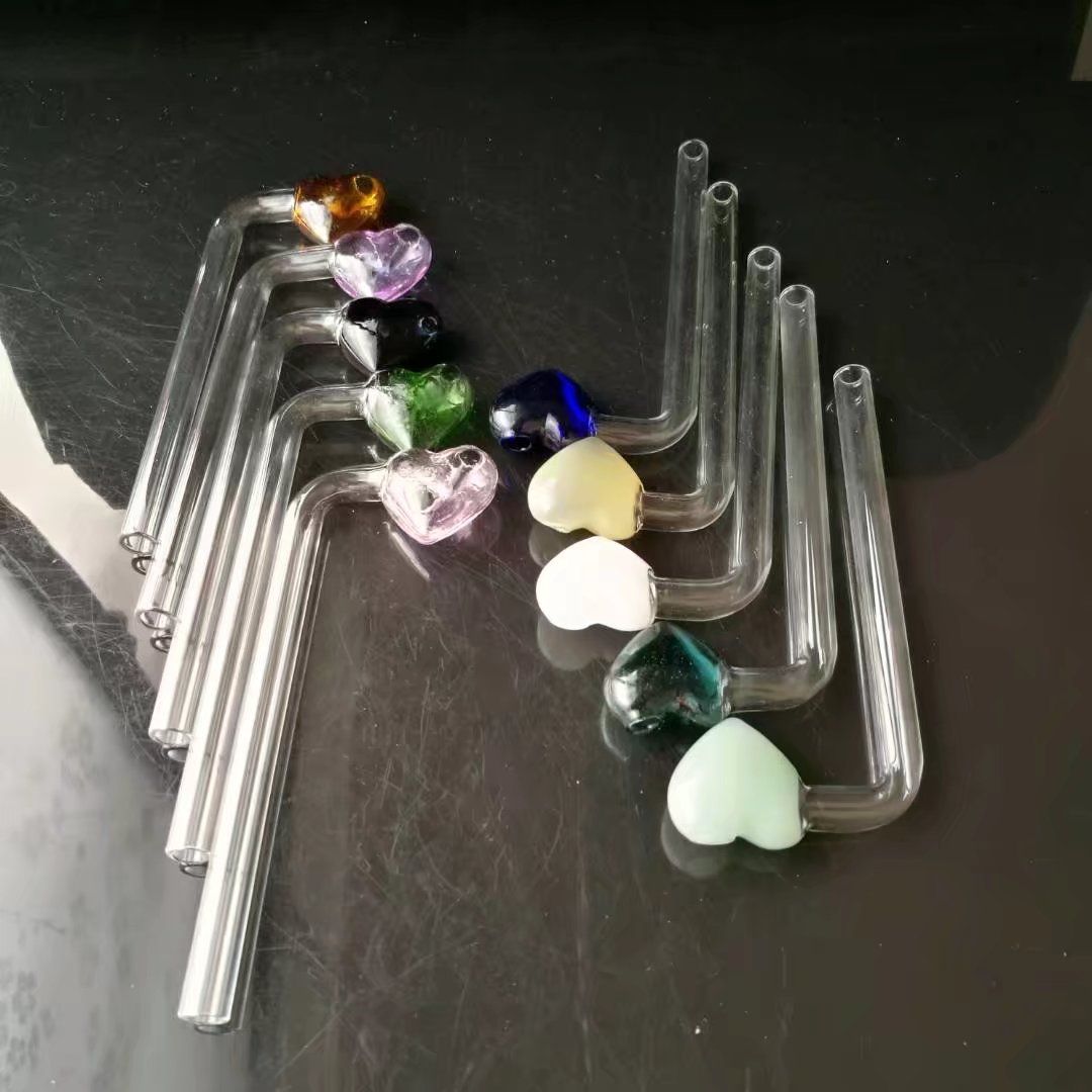 Long Peach Pot Glass Bongs Accessories , Colorful Pipe Smoking Curved ...