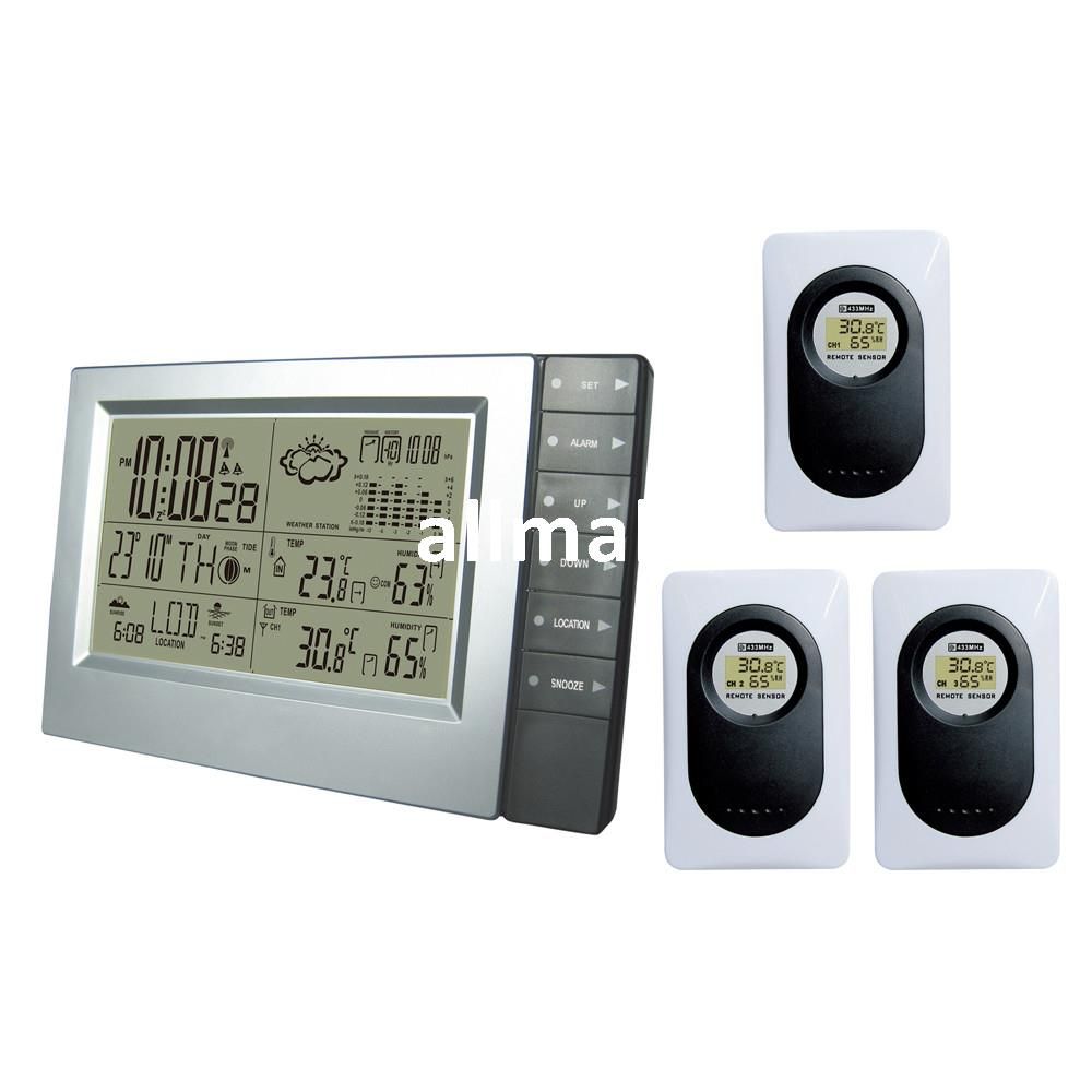 2021 433MHz RF RCC Wireless Weather Station With Digital Alarm Clock ...