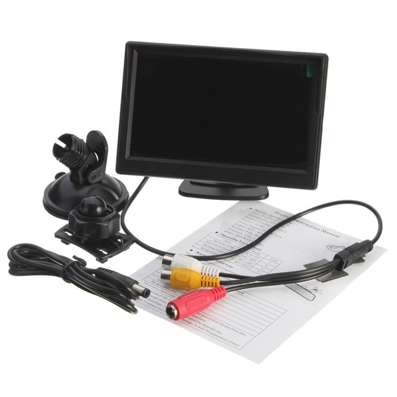 5 Inch TFT LCD Car Rear View Rearview Monitor With Stand Reverse Backup ...
