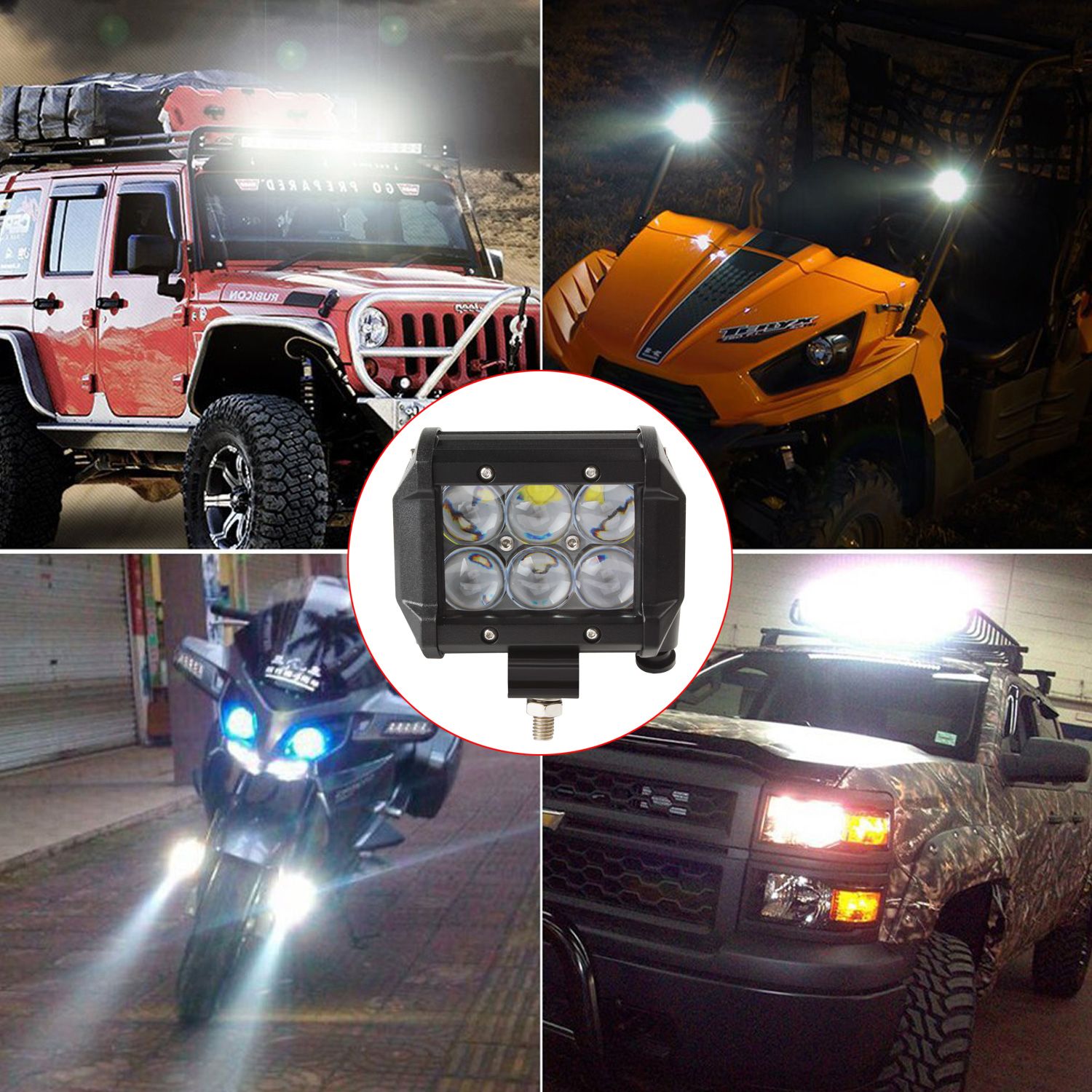 4 Inch Vehicle 30W 2550LM LED Work Spot Light Bar Spotlight 4WD ATV Off ...