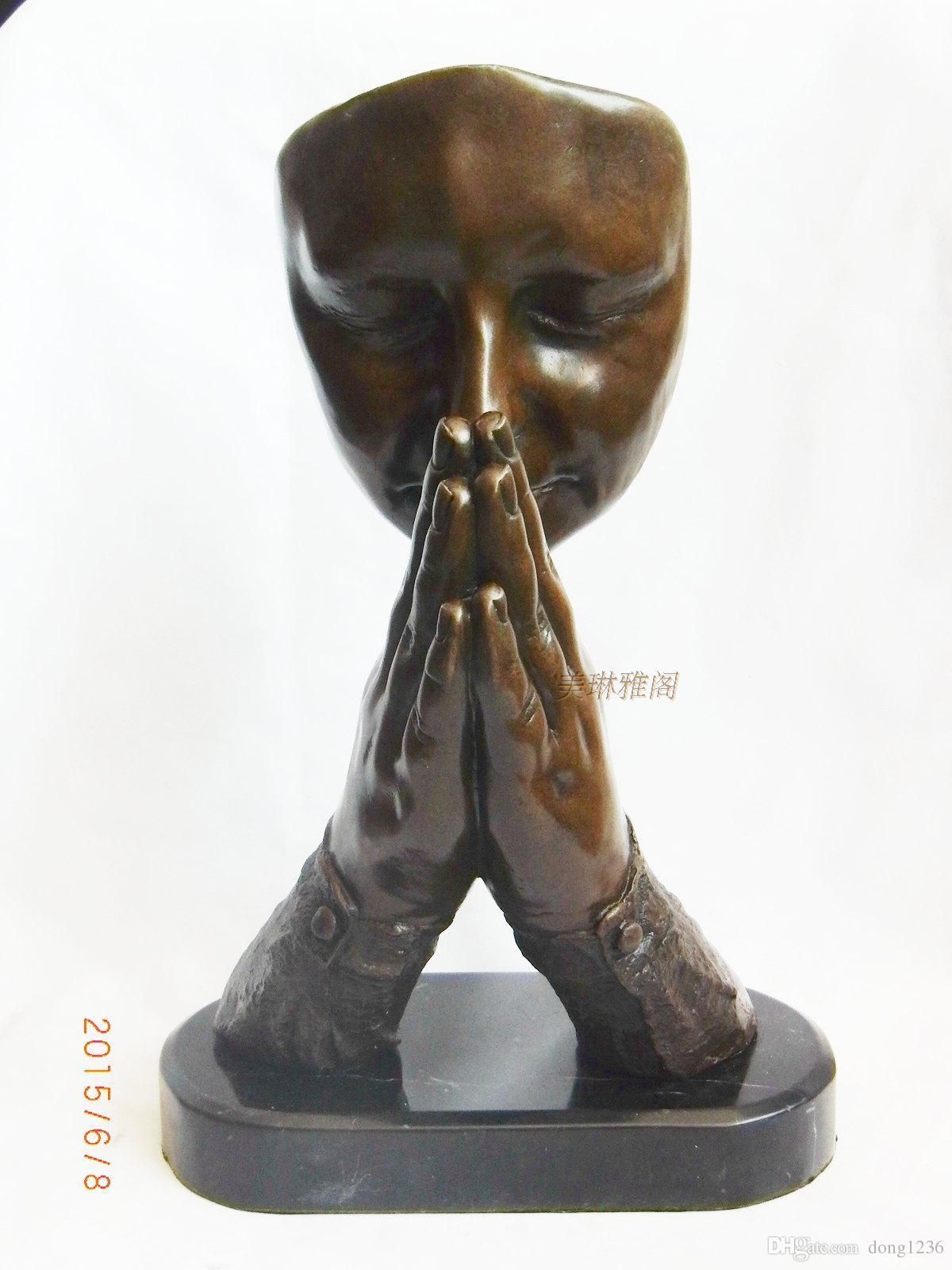 2020 Prayer Sculpture Praying For Female Bronze Carving Handicraft Home ...