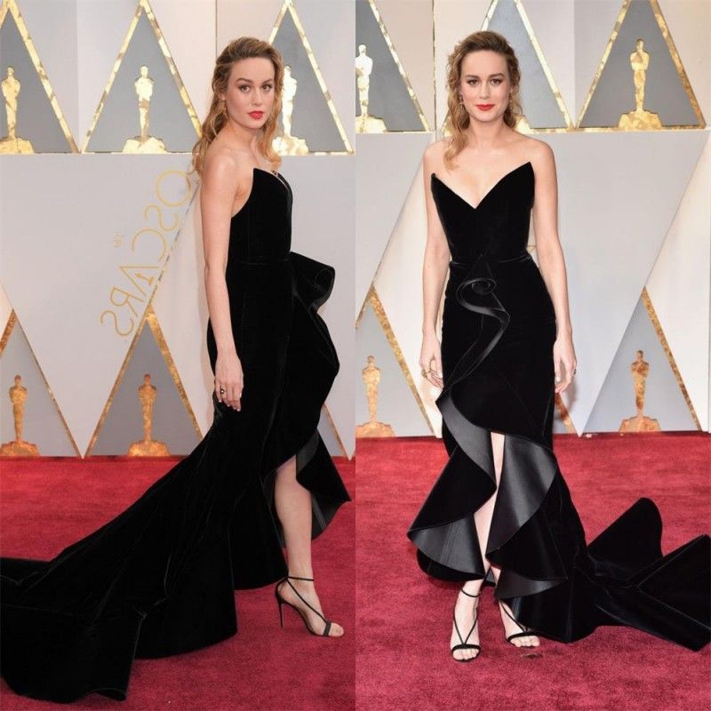 Oscar Awards Backless Dresses Evening Wear With Ruffles Evening Gowns ...