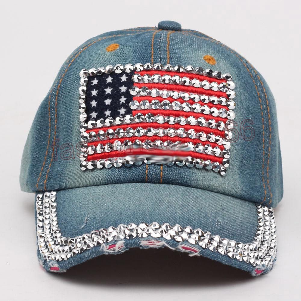 Women Baseball Caps Summer 4th Of July American Flag Hat Cowboy Fashion ...