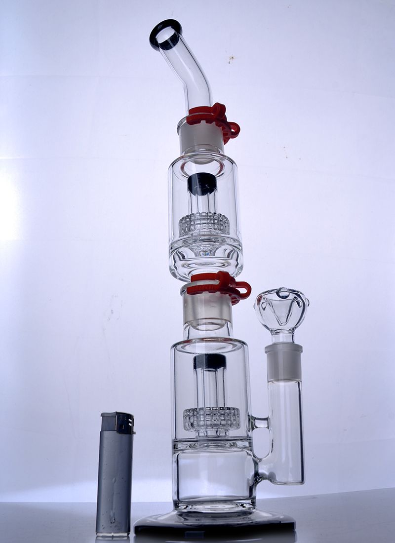 Online Cheap Red Big Glass Bongs Assemble Birdcage Perc Bongs Large ...