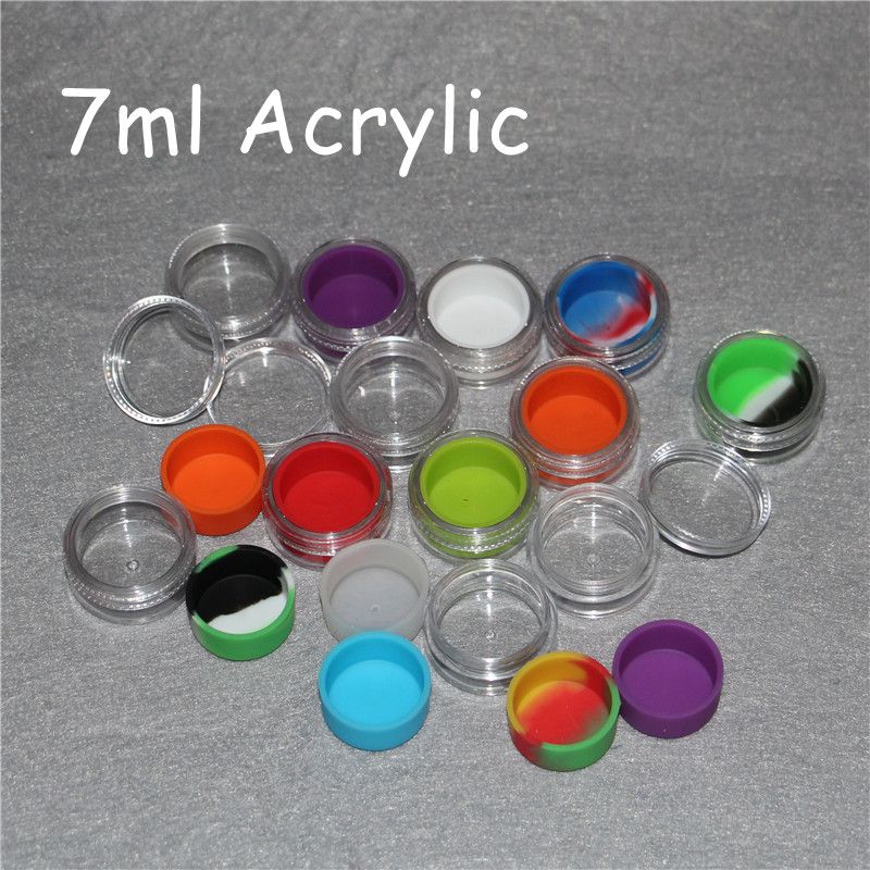 2020 7ml Acrylic Shield Silicone Jars Dab Wax Containers Wax Silicon ...