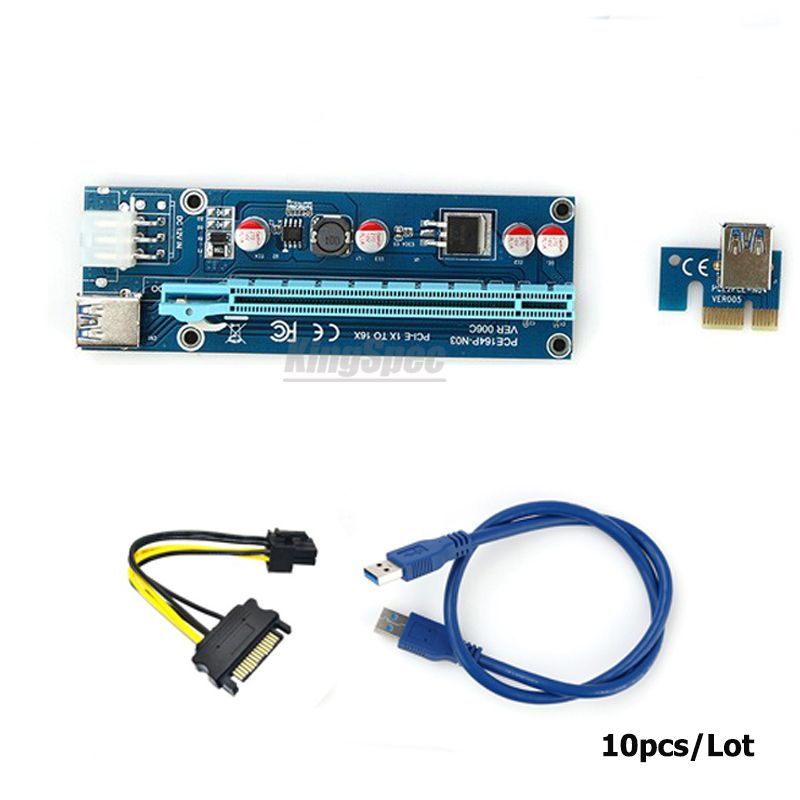 PCIe 1x To 16x PCI Express Extender Riser Card USB 3.I E Extension ...