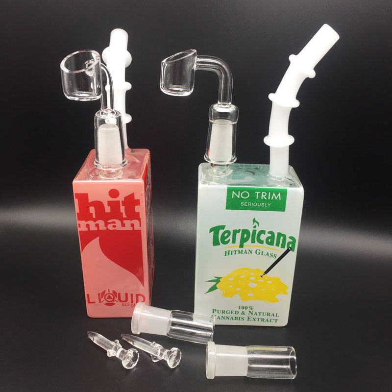 2021 Mini Glass Juice Box Dab Oil Rigs Bong Liquid Sci Glass Water ...