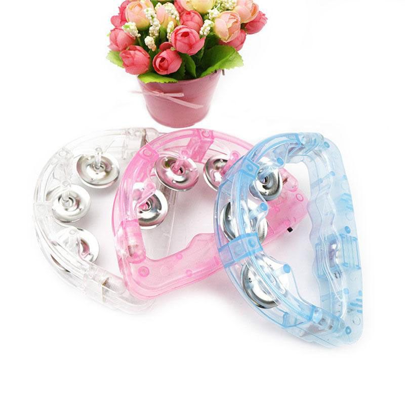 Colorful LED Flashing Baby Rattle Hand Bell Light Up LED Tambourine ...
