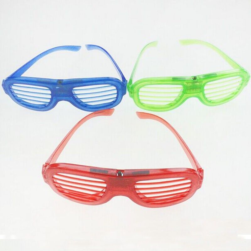 Blinking LED Blind Shutter Eye Glasses Party Light Up Flashing Multi ...