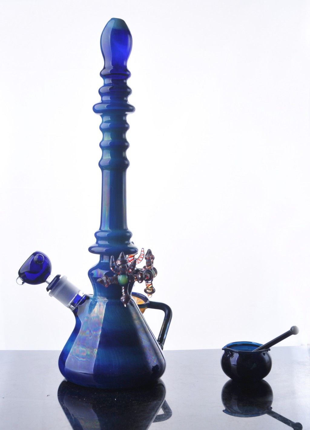 2020 Unique Bong Hand Made Big Bong Colored Glass Water Pipe Blue Oil ...