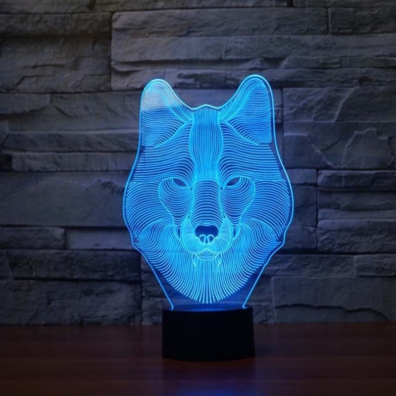 2017 NEW Wolf LED Light 3D Touch Lamp Light Colorful Change Visual ...