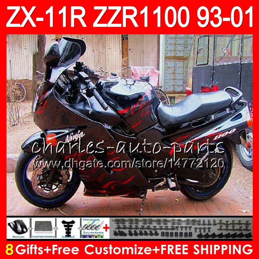 8Gifts For KAWASAKI NINJA ZX11 ZX11R 93 01 98 99 00 01 ZZR 1100 22NO 51 ...