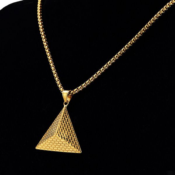 Wholesale 2017 New Fashion 3D Pyramid Pendant Necklace Charm King ...