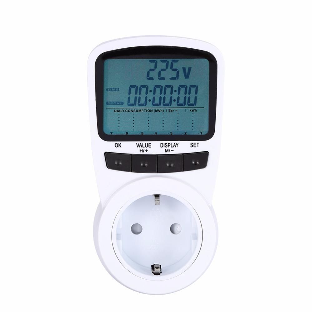 Electronic Energy LCD Energy Monitor Plug In Electricity Measuring ...