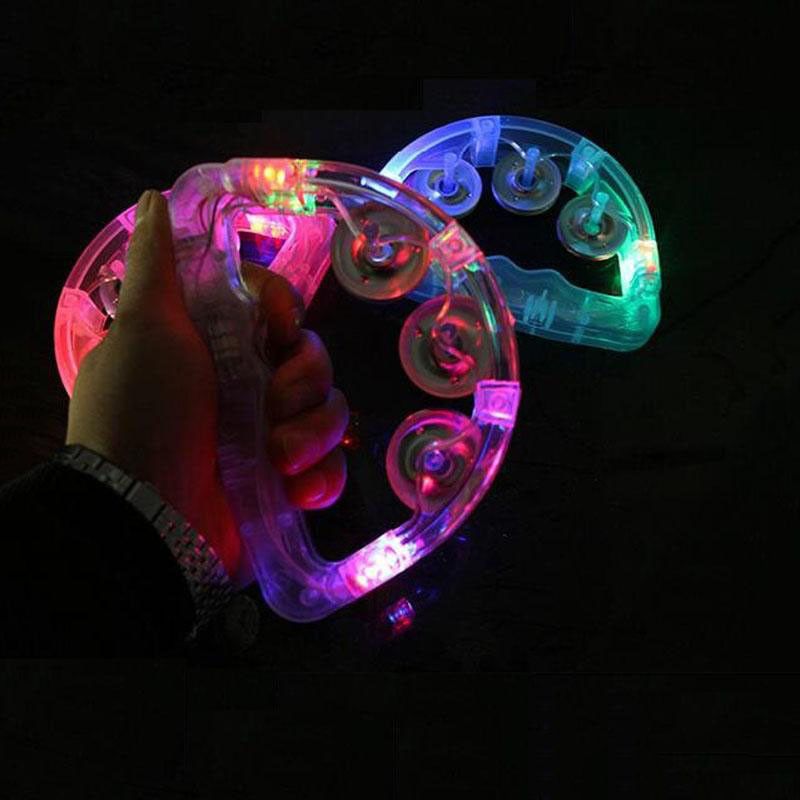 Colorful LED Flashing Baby Rattle Hand Bell Light Up LED Tambourine ...