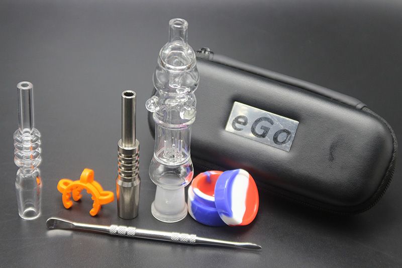 2020 10mm 14mm Dab Rig Hookah Pipes With EGO Leather Case Titanium ...