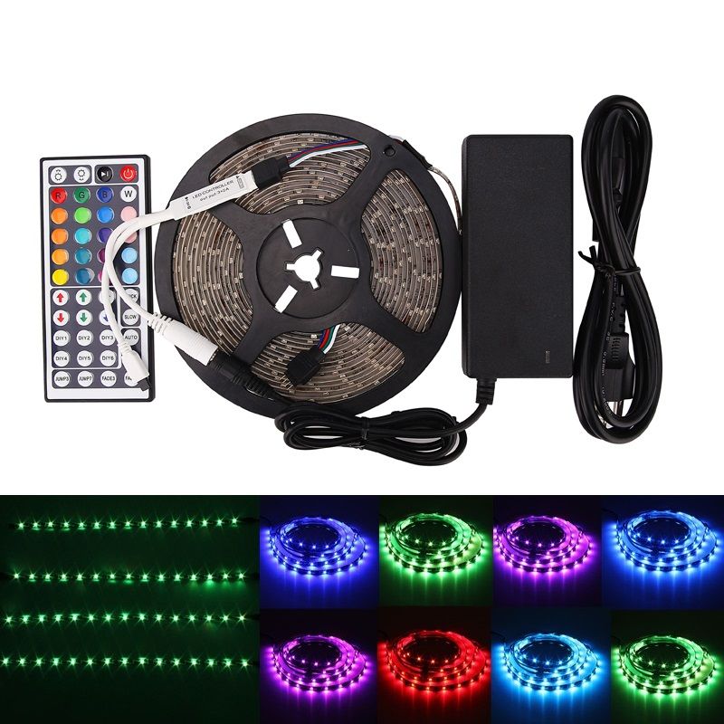 RGB Led Strips Light Kit 5M 300LEDs SMD 5050 12V Led Strips Waterproof ...