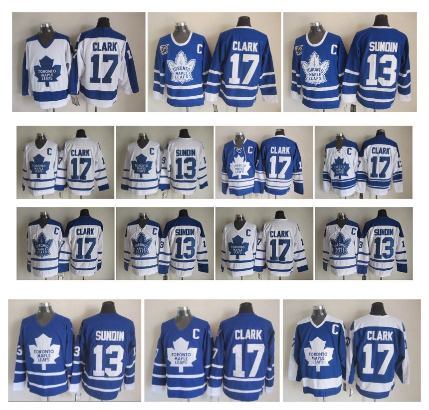 2019 Retro Toronto Maple Leafs Hockey Jersey 17 Wendel Clark 13 Mats ...