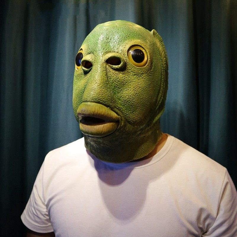 2021 Scary Monster Latex Fish Mask Creature From The Black Lagoon ...