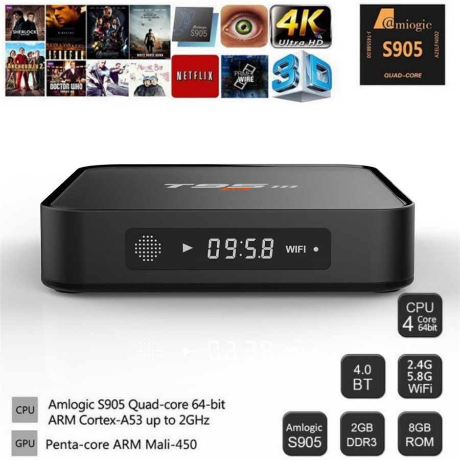 WIFI 2.4GHz/5GHz T95M Android 5.1 TV Box Quad Core Amlogic S905 64bit ...