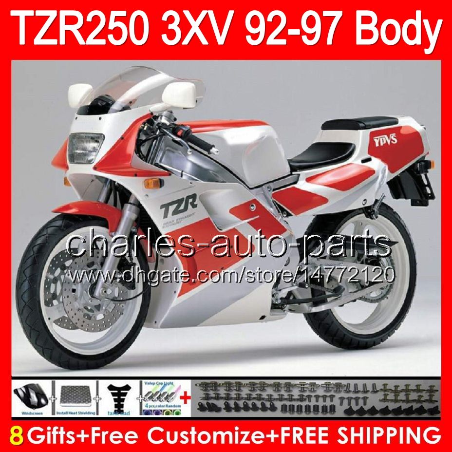 8gifts Body For YAMAHA TZR 250 3XV TZR 250 92 93 94 95 96 97 Gloss White 88NO4 YPVS TZR250 1992 ...