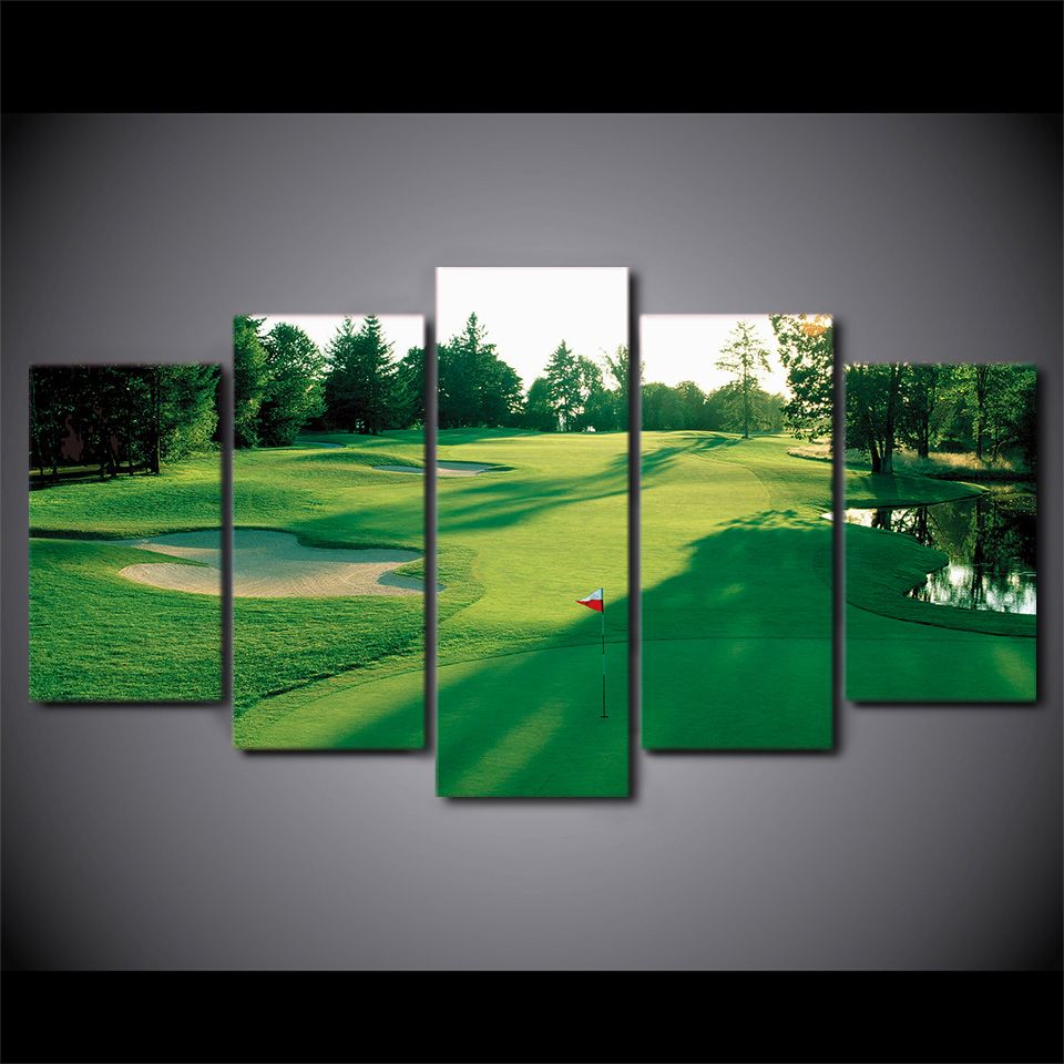 Canvas Art HD Printed Golf Course Green Land Wall Canvas Pictures For ...