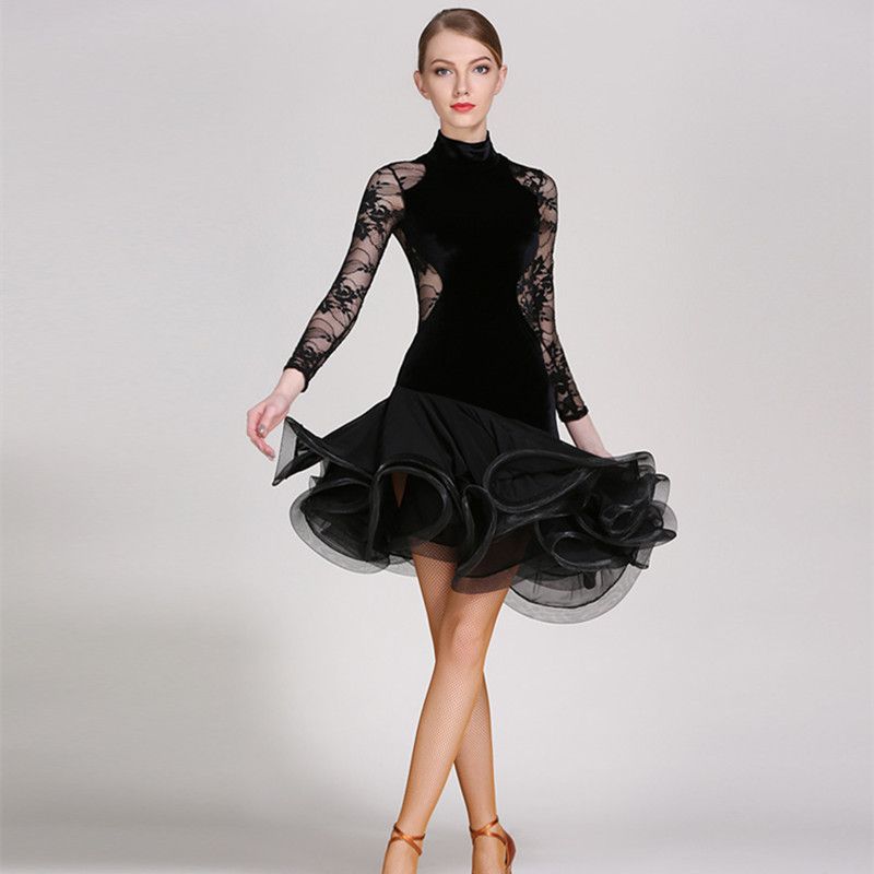 Red Salsa Dress For Women ZX Ballroom Dance Dresses For Women Fringed ...