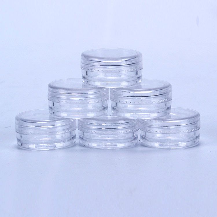 2020 2ML Clear Plastic Empty Jars Pot Clear Lid 2Gram Size For Cosmetic ...
