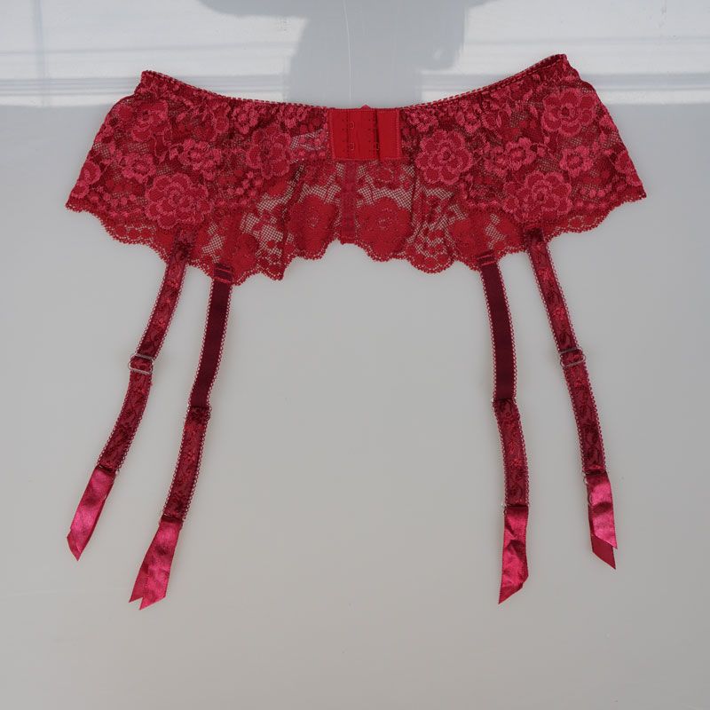 2020 Wine Red Lace Floral Sexy Garters Belts For Stocking New Fashion