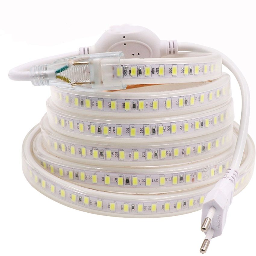 Super Bright 110V 220V Led Strips Lights Waterproof IP67 180LEDs/M SMD ...