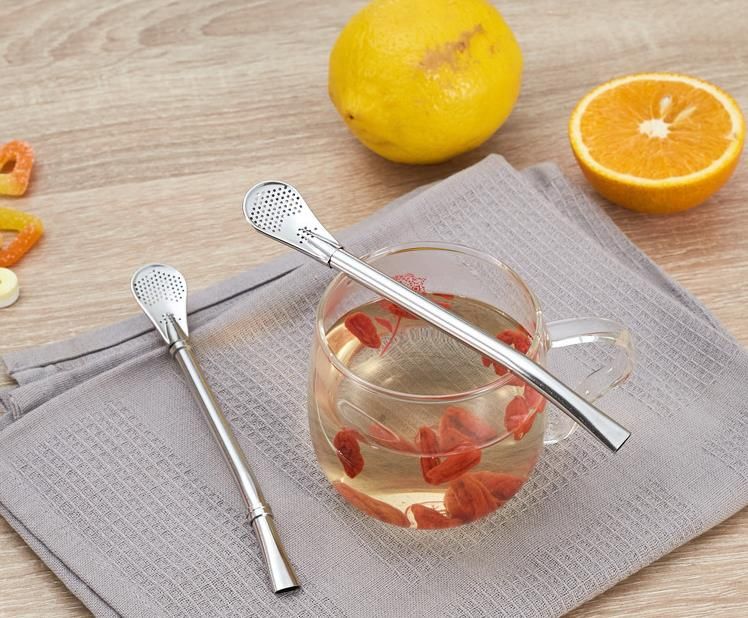 Gold Mate Straws Mate Bombillas Yerba Filter Straw Drinking Straws Bar ...