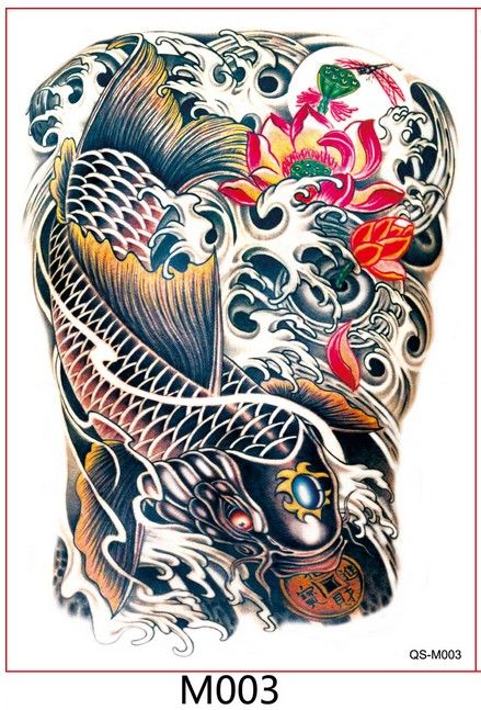 Fashion Waterproof Temporary Tattoo Full Back Body Art Tattoo Stickers ...
