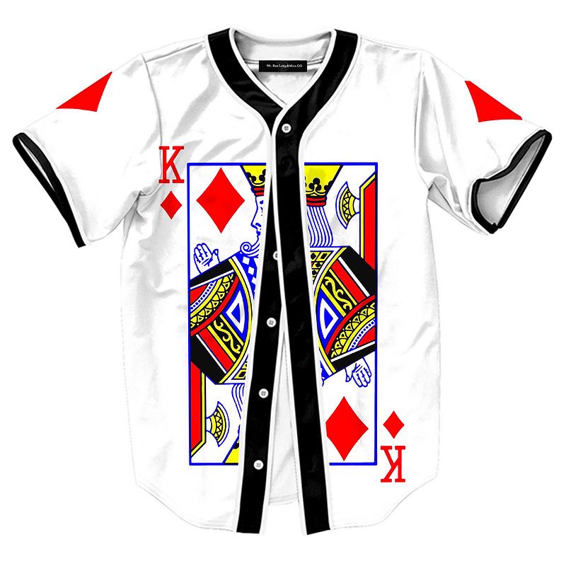 Summer Playing Cards T Shirts Mens Cardigan Shirt Poker K Printed ...