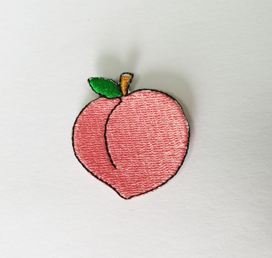 2019 Hot Sale ! 4*4cm Cute Pink Juicy Peach Embroidery Patches Iron On ...
