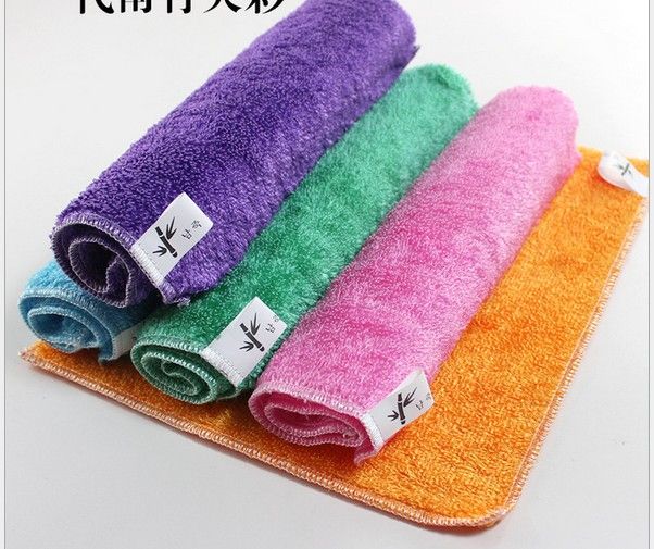 2020 Bamboo Fiber Dish Towel Polyester Cloth Thick Bamboo Fiber Washing ...