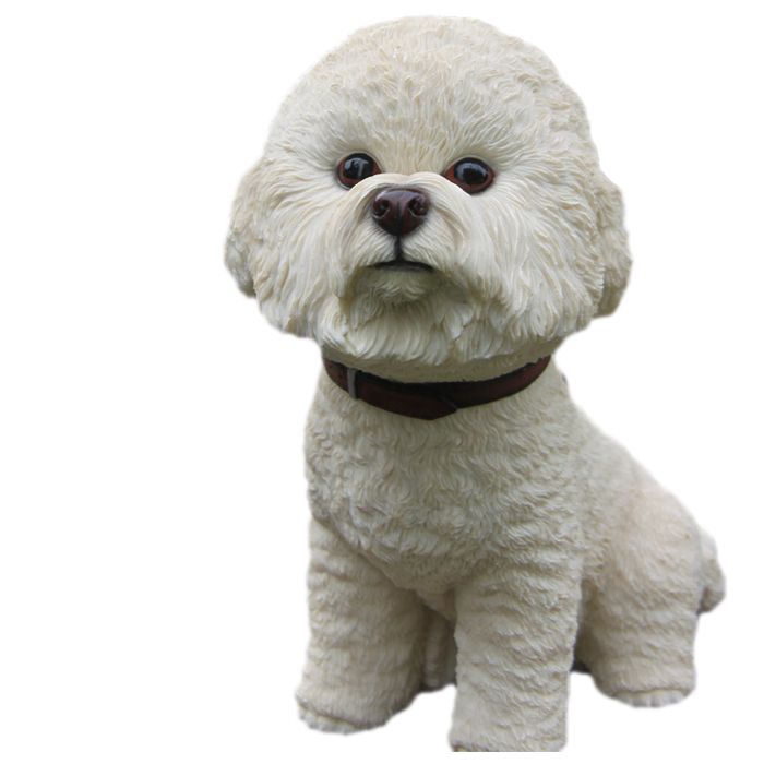 Acheter Mignon Bichon Frise Chien Chiot Grande Résine Statue Artisanat ...