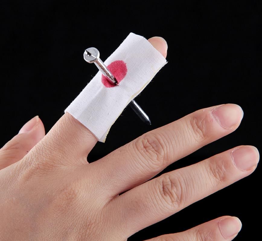 2021 Magic Bloody Nail Thru Finger Bandage Joke Gag Gift Joke Prank ...
